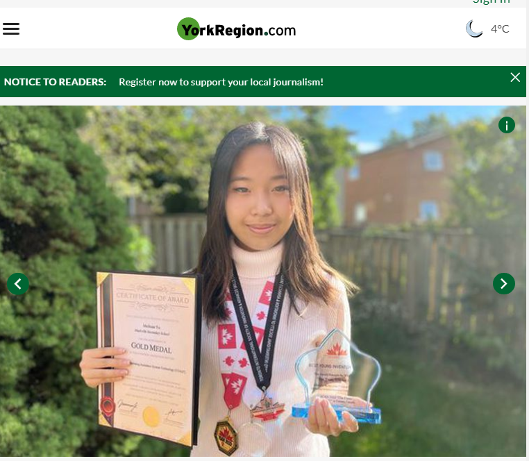 火了！万锦16岁华人女孩发明神器获奖！感言“女生也可以搞STEM”